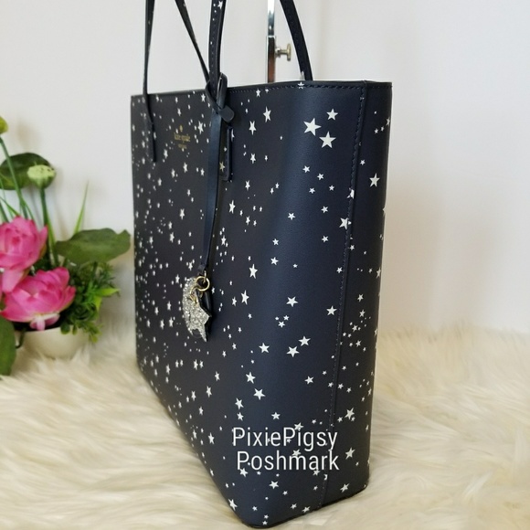 kate spade | Bags | Kate Spade Stars Tote Bag Purse With Star Key Fob ...